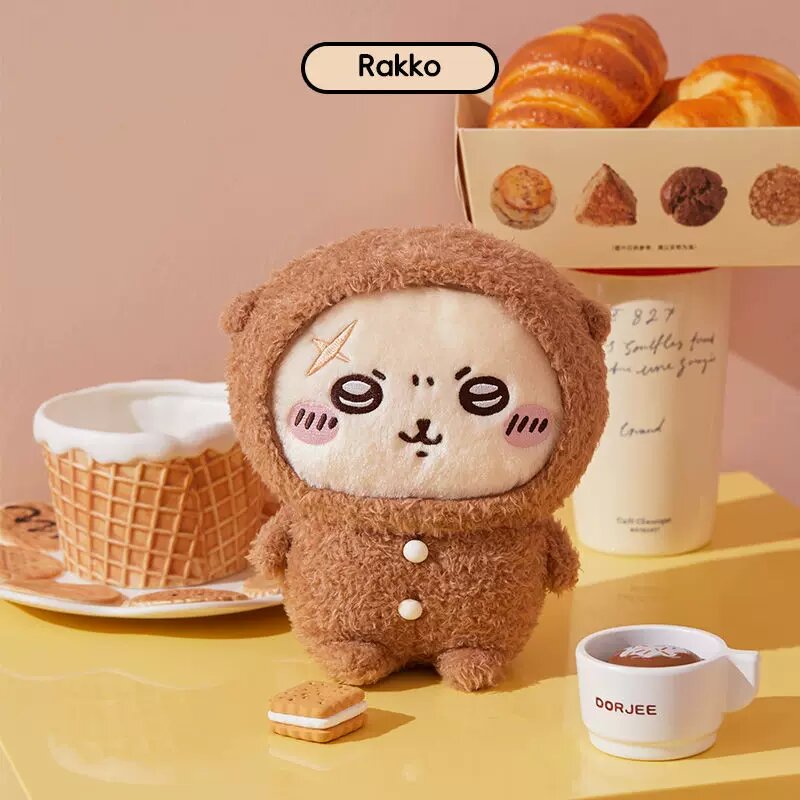 Плюшевая игрушка MINISO Chiikawa Jiyikawa Usagi – милый подарок для студентов Плюшевая кукла в пижаме (Ракко)