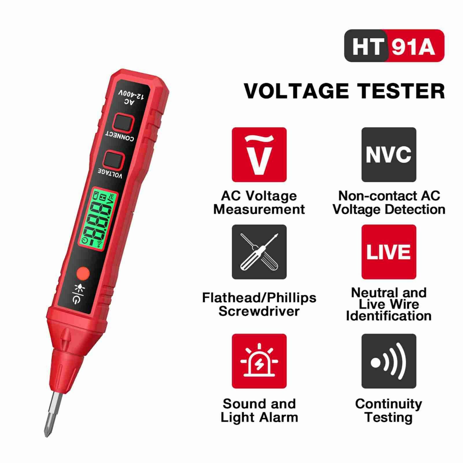 Тестер бесконтактный HT91A 12 400V индикатор напряжения электрический