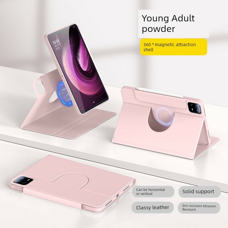 Чехол-подставка для Xiaomi Pad 7 Pro 11.2 дюймов с магнитным разъемом, Розовый