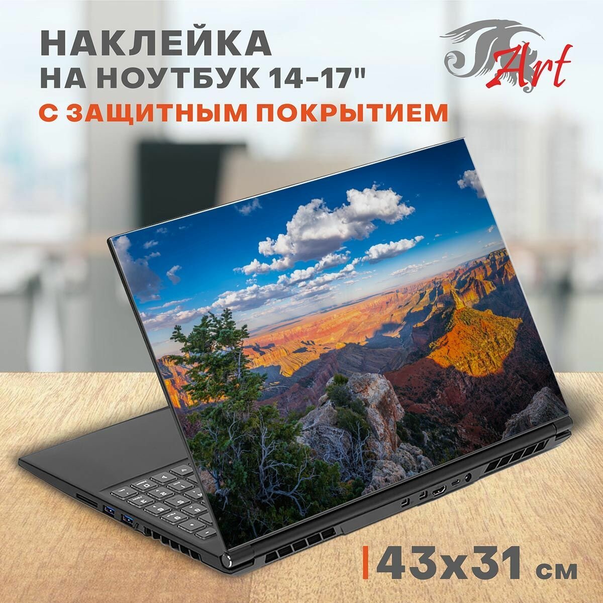 Наклейка на ноутбук виниловая 43х31 см, защитная пленка на крышку ноутбука, стикер самоклеющийся декоративный для моддинга задника 14-17 дюймов, СБ555