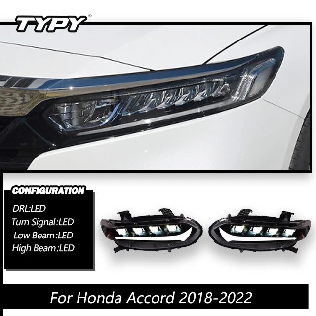 Фары для Honda Accord RGB 2018-2022 LED-проекторные фары Дневной ходовой огонь Автомобильные аксессуары