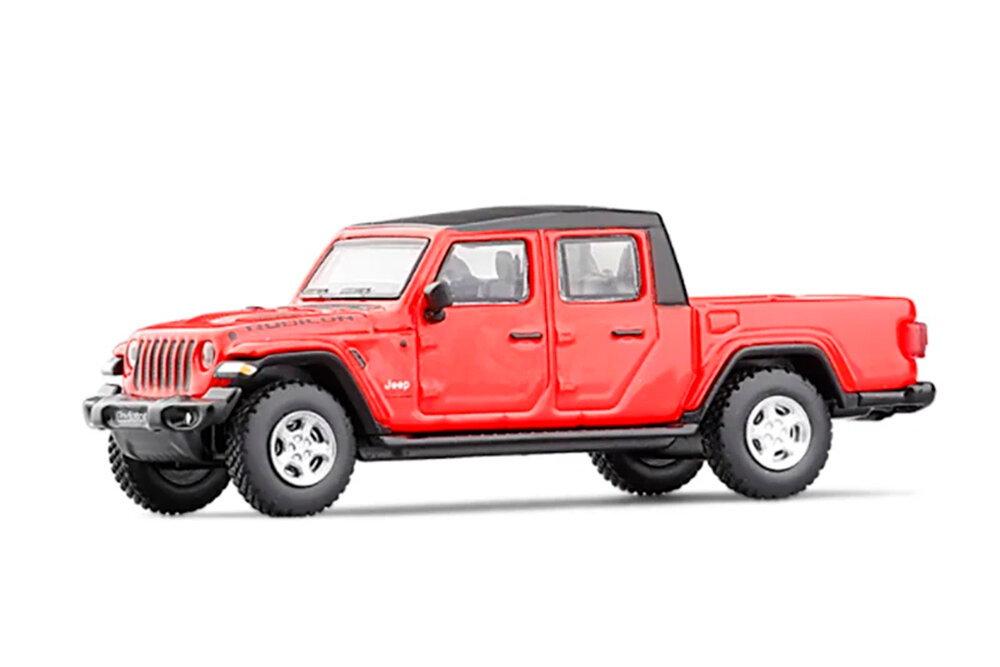 Модель коллекционная PAUDI Jeep rubicon gladiator 2020 red / джип рубикон гладиатор красный (длина 8 см)