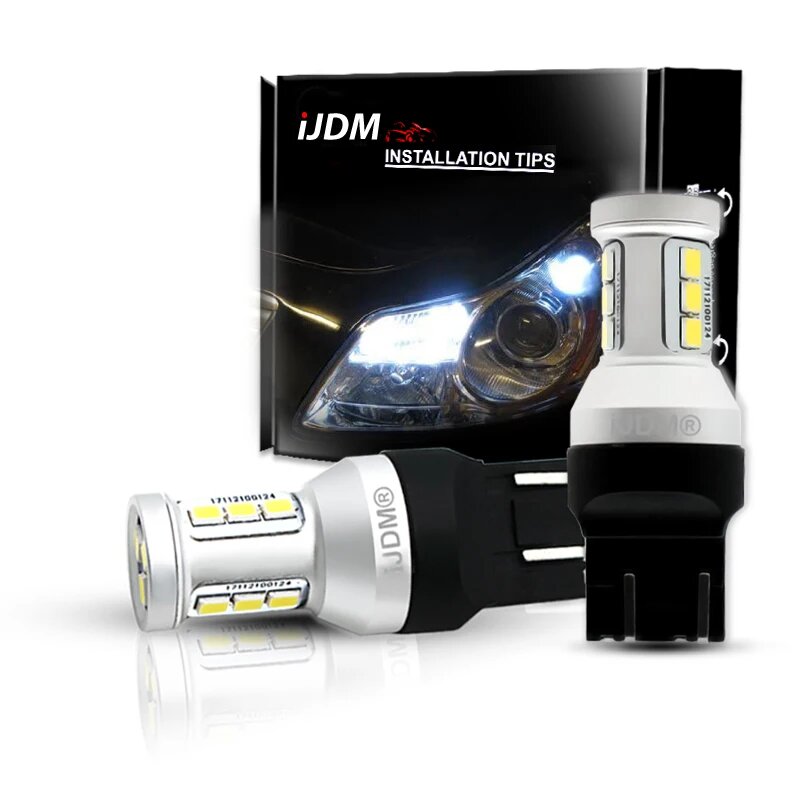 Светодиодные лампы iJDM 7443 T20 W21W W21/5W, желтые