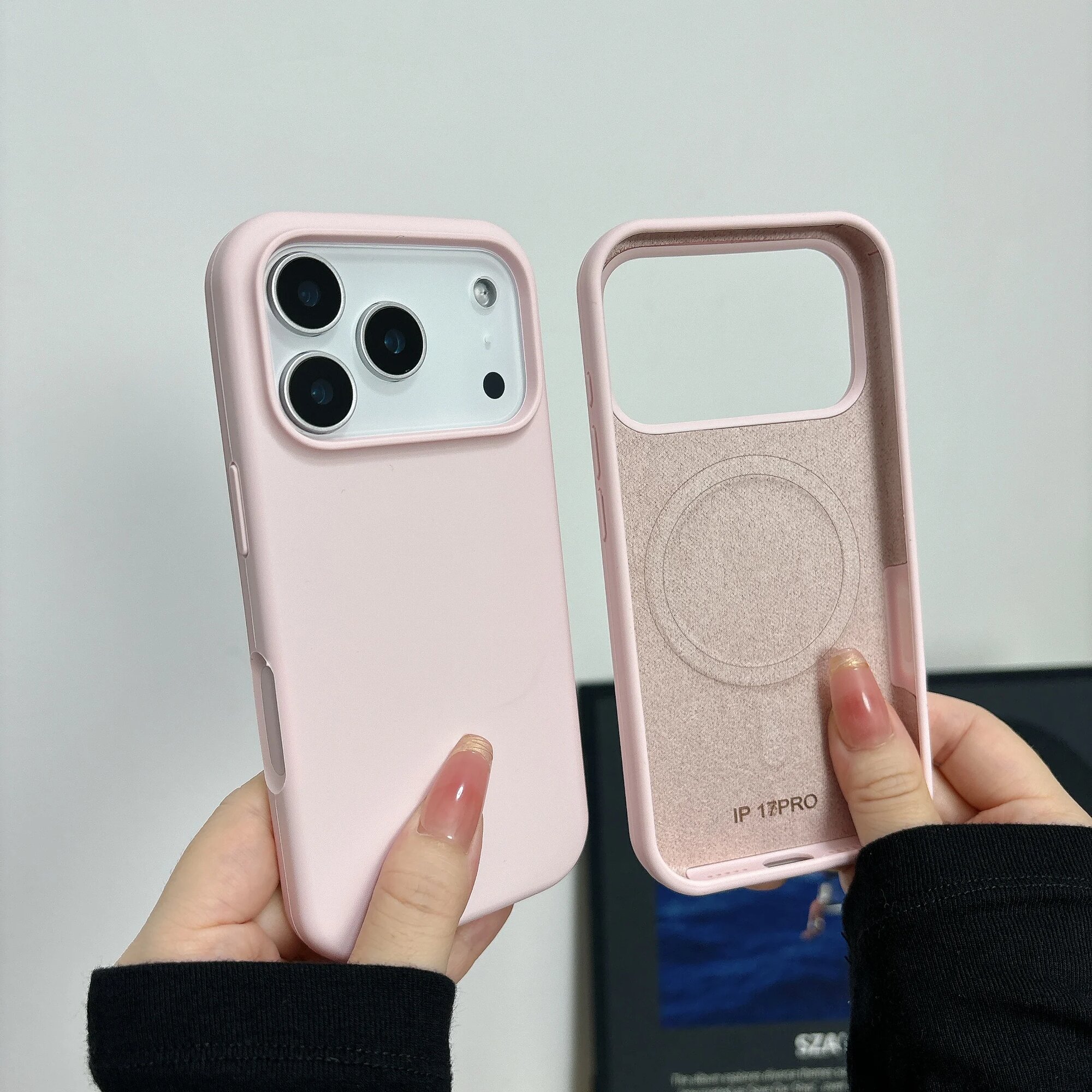Новый жидкий силиконовый магнитный чехол для MagSafe для iPhone 17 Air Айфон 15 Про, Розовый, Pink