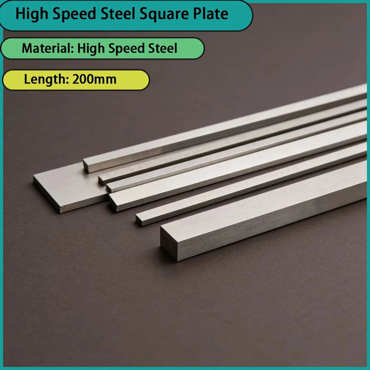 Квадратная пластина из быстрорежущей стали L=200мм 3x12x200mm