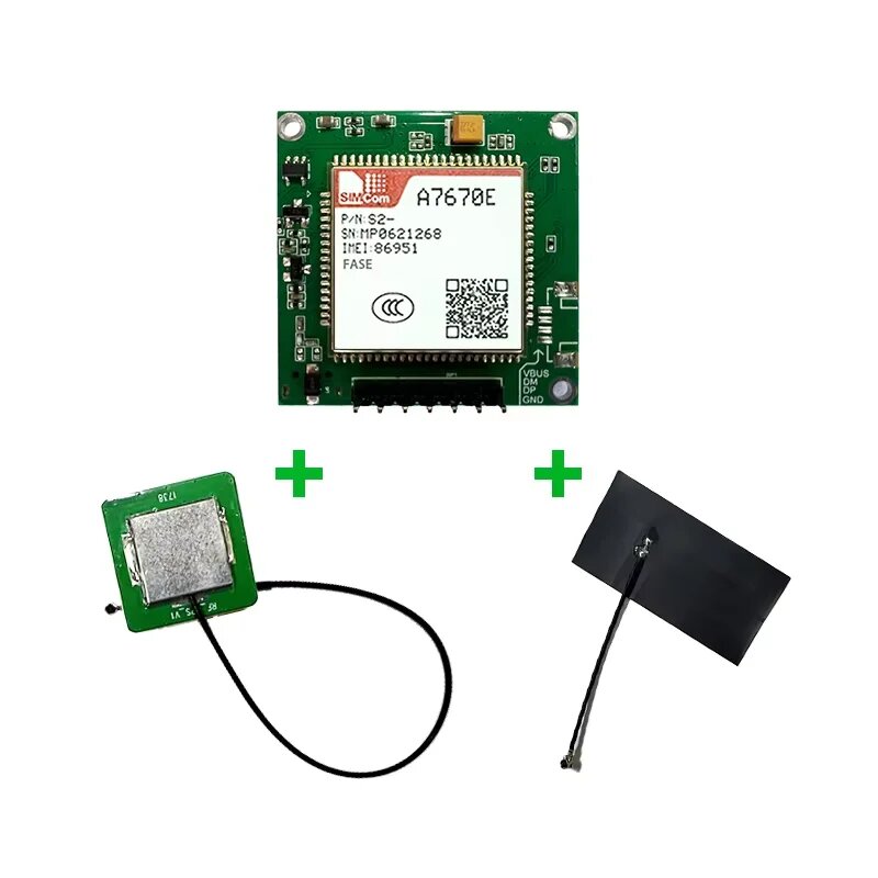 GSM модуль A7670E с антенной и NFC, Цвет: A7670E-FASE
