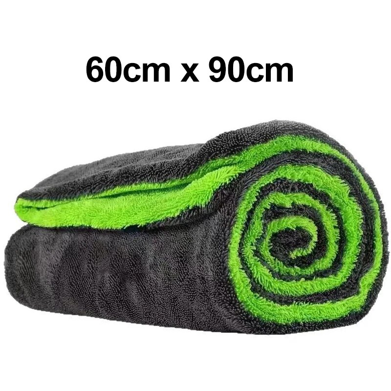 Полотенце из микрофибры 60x90 см, черное с зеленым