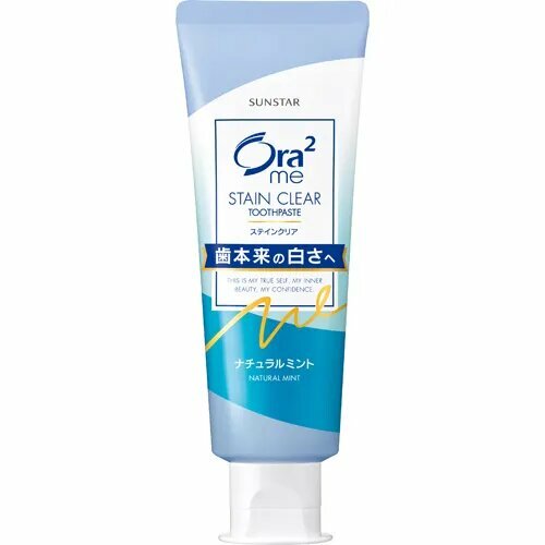 Японская отбеливающая зубная паста SUNSTAR Ora2 STAIN CLEAR, 130 мл, с натуральным мятным вкусом