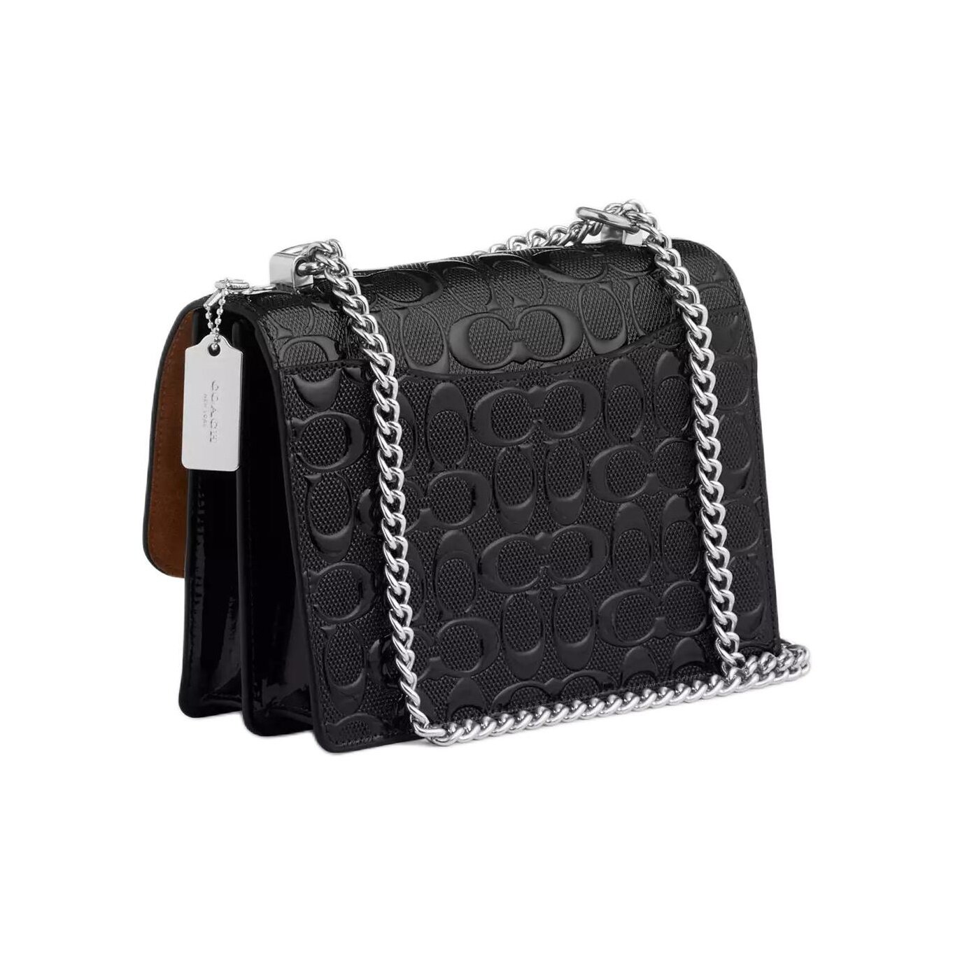 Сумка Coach, фактура тиснение, черный — фото 1