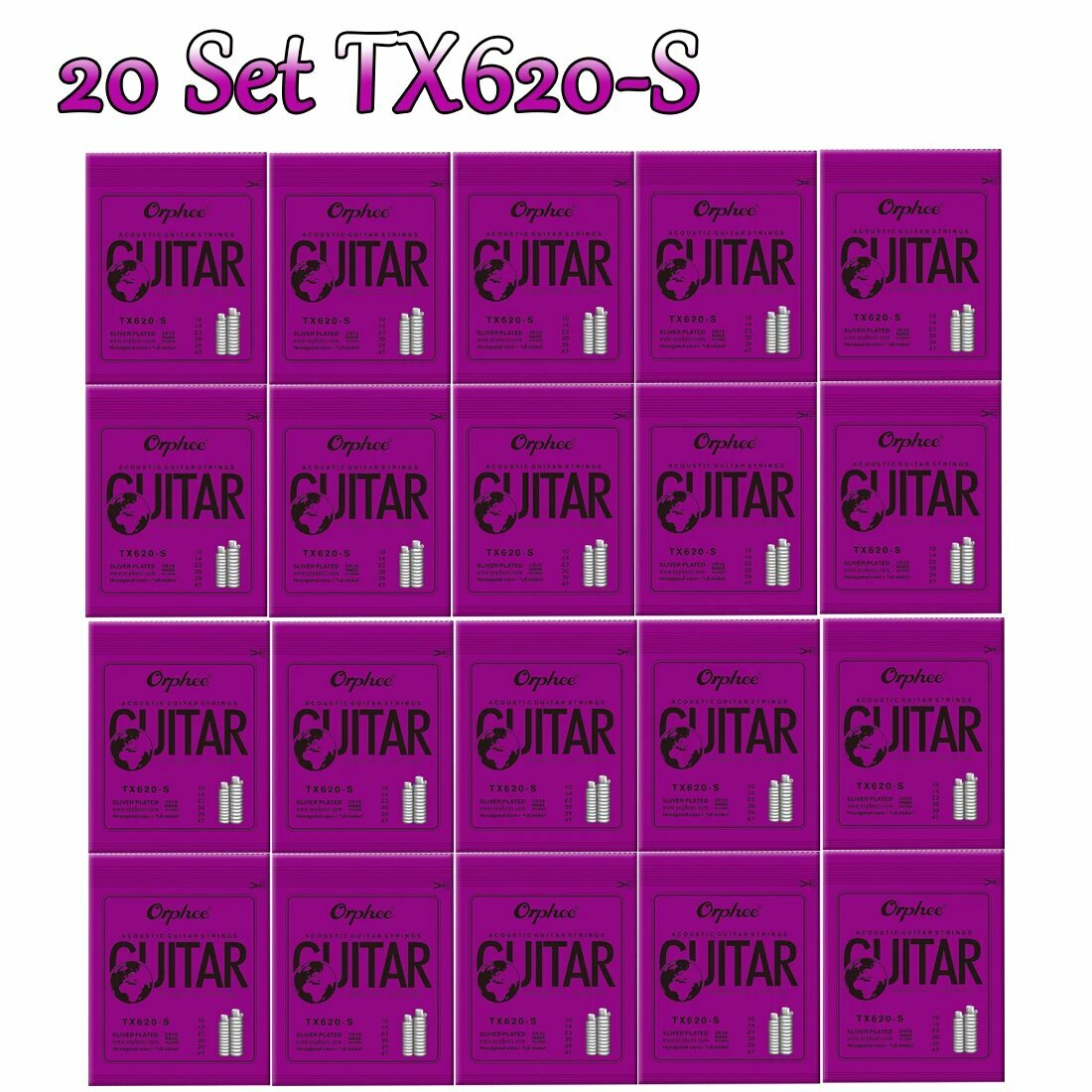 Струны для гитары Orphee TX620-S, 20 Set
