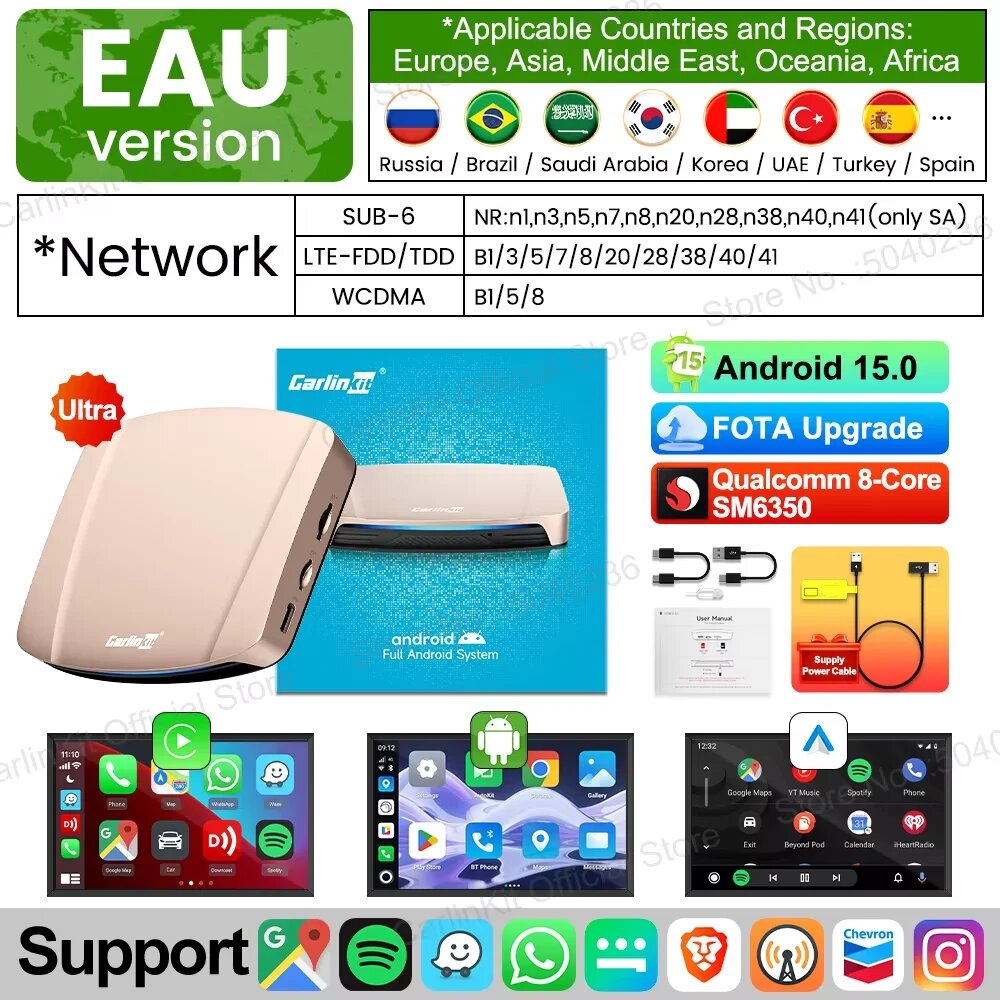 CarlinKit Android 15 TV Box Ultra EAU, 8GB/128GB