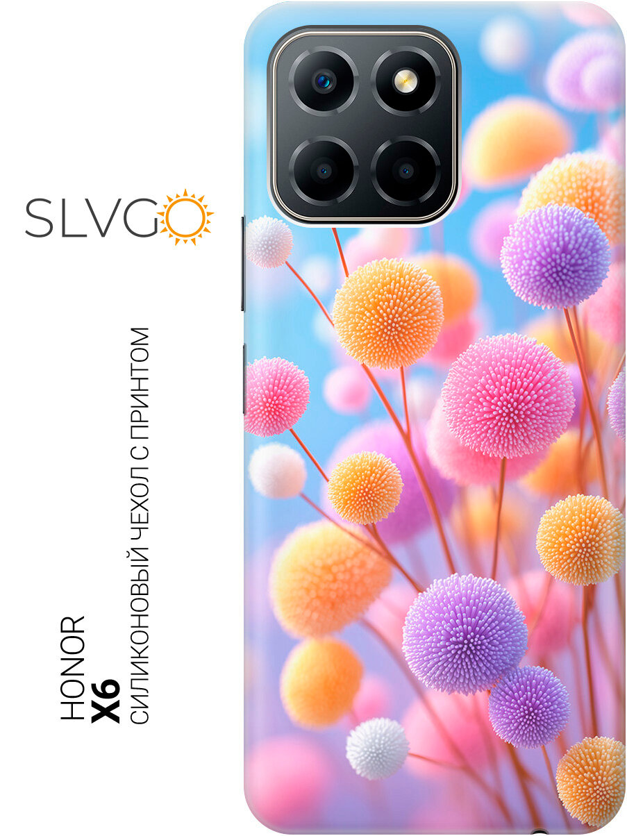 Силиконовый чехол на Honor X6 / X8 5G с принтом Облака из гипсофилы, trn