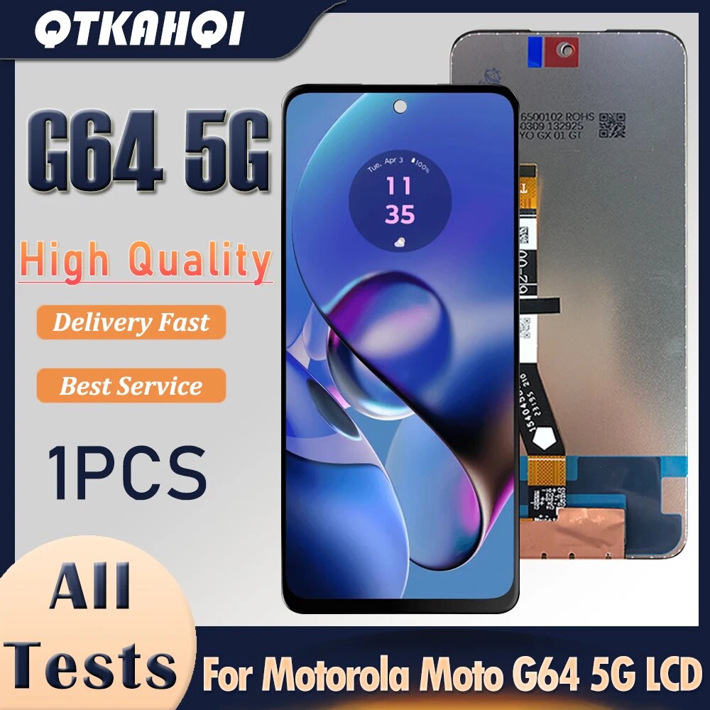 6,5 "для Motorola Moto G64 5G ЖК-дисплей PB2E0003IN с рамкой, дигитайзер сенсорного G64 With Frame