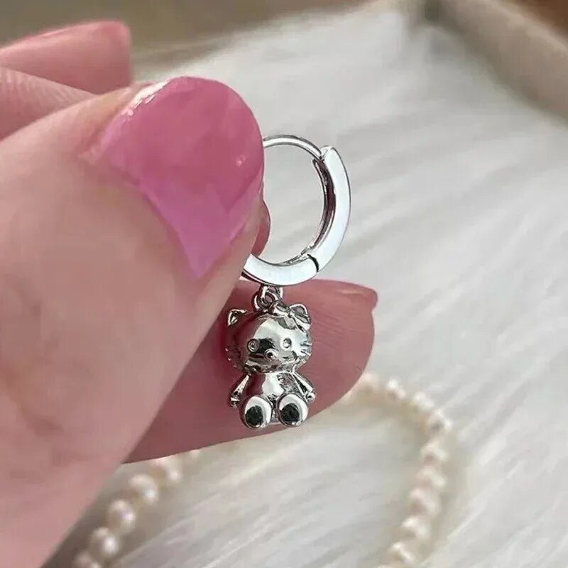 Серьги Sanrio Hello Kitty для женщин и девушек, модные и милые, в стиле Y2K, идеально подходят для свадебных торжеств, в качестве ювелирных украшений и подарков.