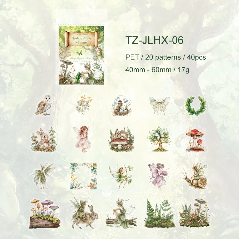 Наклейки TZ-JLHX-06 Фэнтези Лес 40-60мм