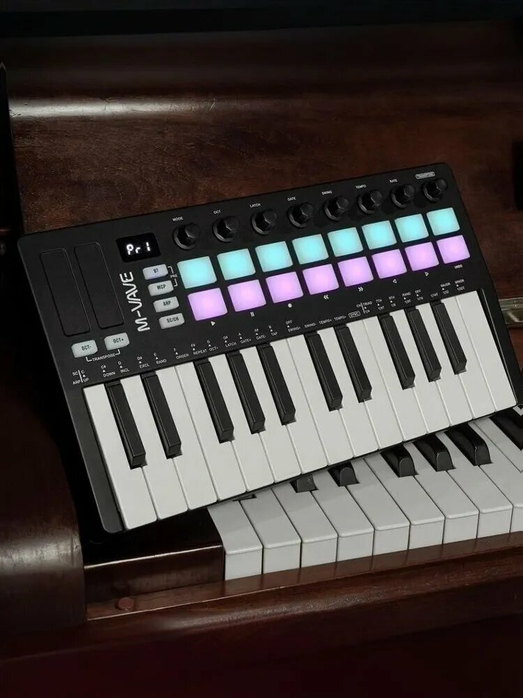 M-VAVE mini SMK-25 второго поколения, портативный аранжировщик клавиш, контроллер MIDI-клавиатуры, ударная панель, беспроводное midi-подключение
