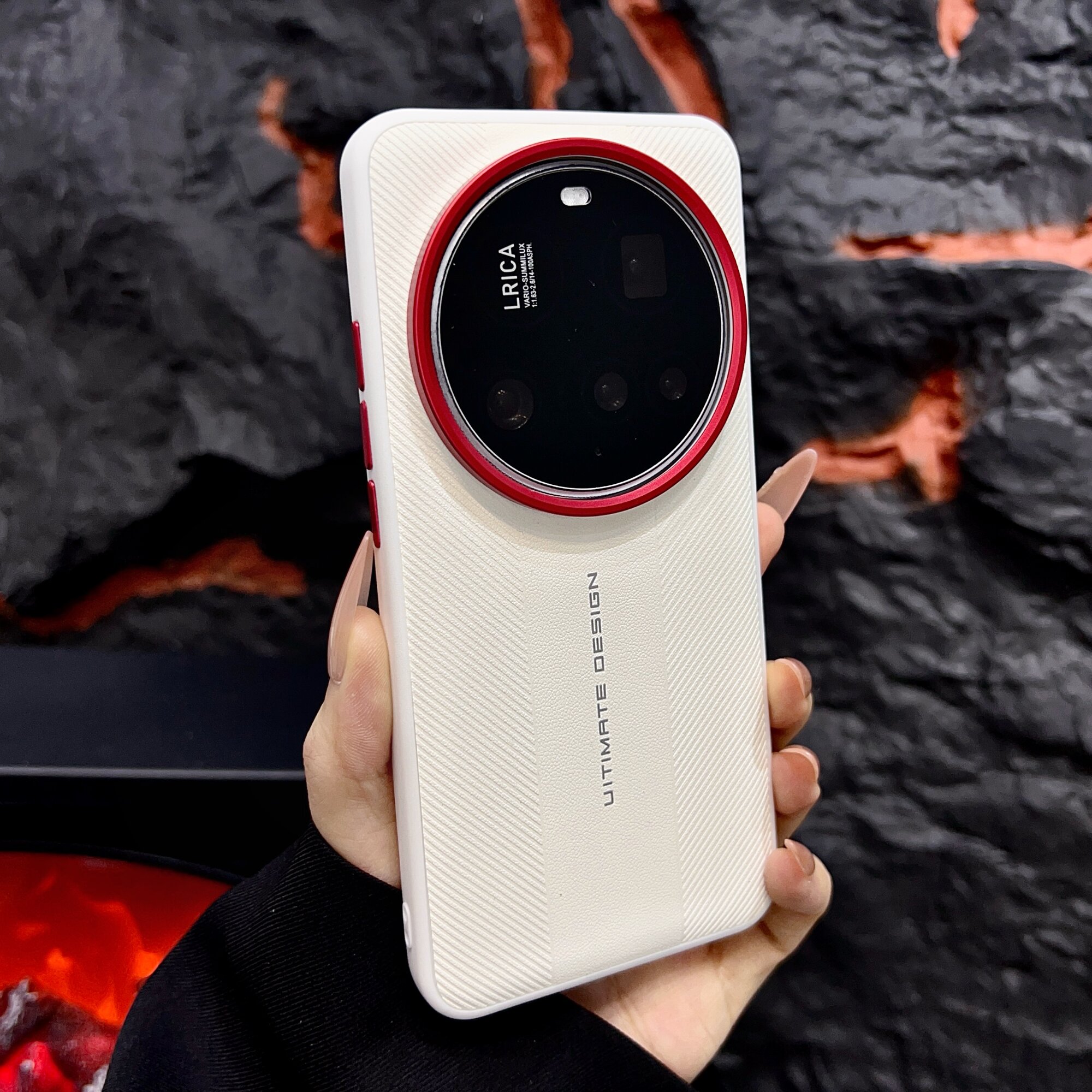 Чехол Для Xiaomi 13 Ultra/Сяоми 13 ультра, soft touch, чехол-кардиомонитор, искусственная кожа, поликарбонат (PC), защита камеры, ударопрочный, усиленные углы, Xiaomi, Xiaomi 13 Ultra, white,