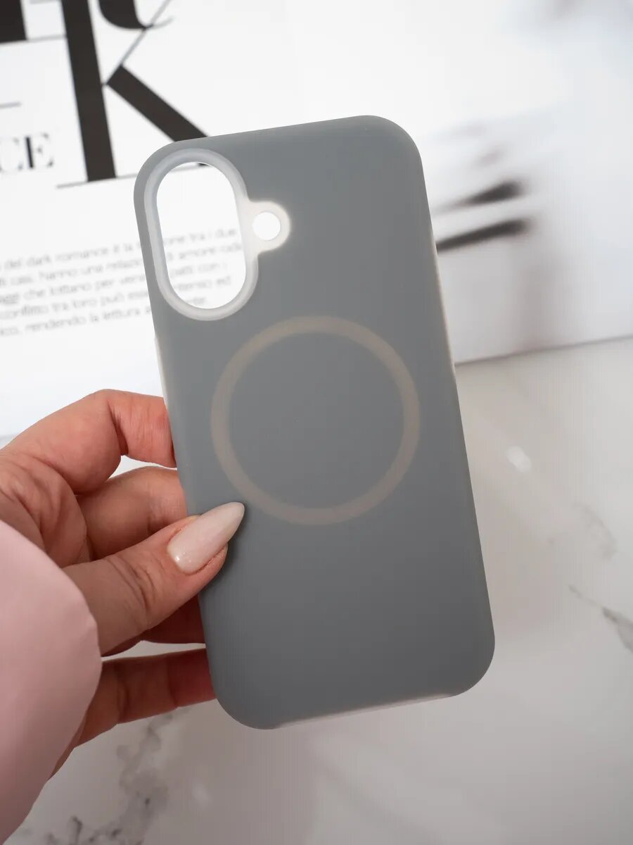 Чехол О'кейси, для iPhone 17, защита камеры, MagSafe, накладка, серый — фото 1