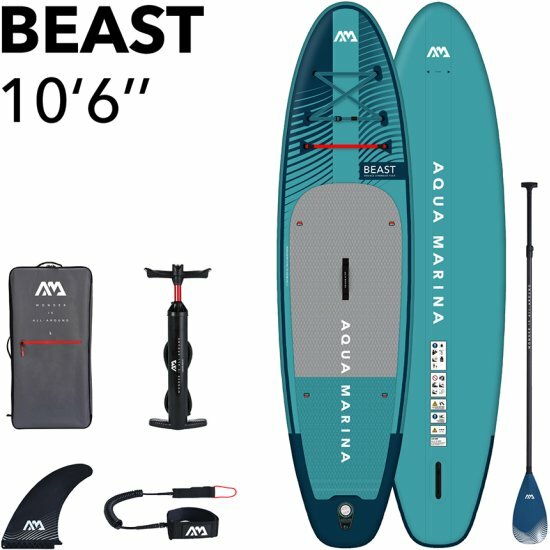 Сапборд для плавания Aqua Marina Beast 320х81х15см, насос, весло, лиш, киль, ремнабор, сумка, до 140кг