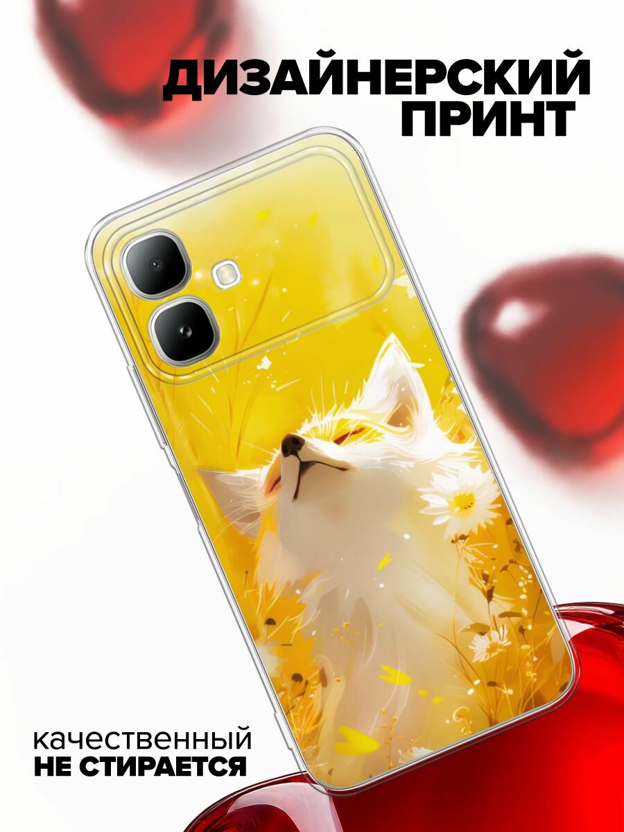 Чехол на Infinix Smart 20 / Инфиникс Смарт 20 с принтом Лиса в поле — фото 1