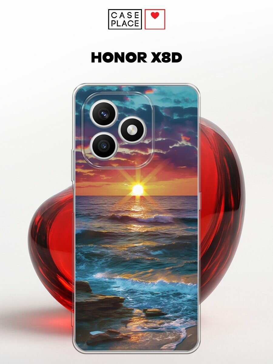 Силиконовый чехол на Honor X8d / Хонор X8d с принтом Морской пейзаж