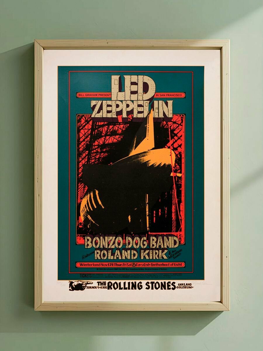 Постер, плакат на стену "Led Zeppelin Рок Группа" 42 см х 29,7 см (А3)