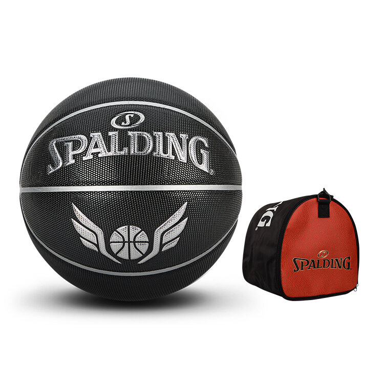 Баскетбольный мяч унисекс SPALDING PU Black Silver, размер 7, тренировочный, CN