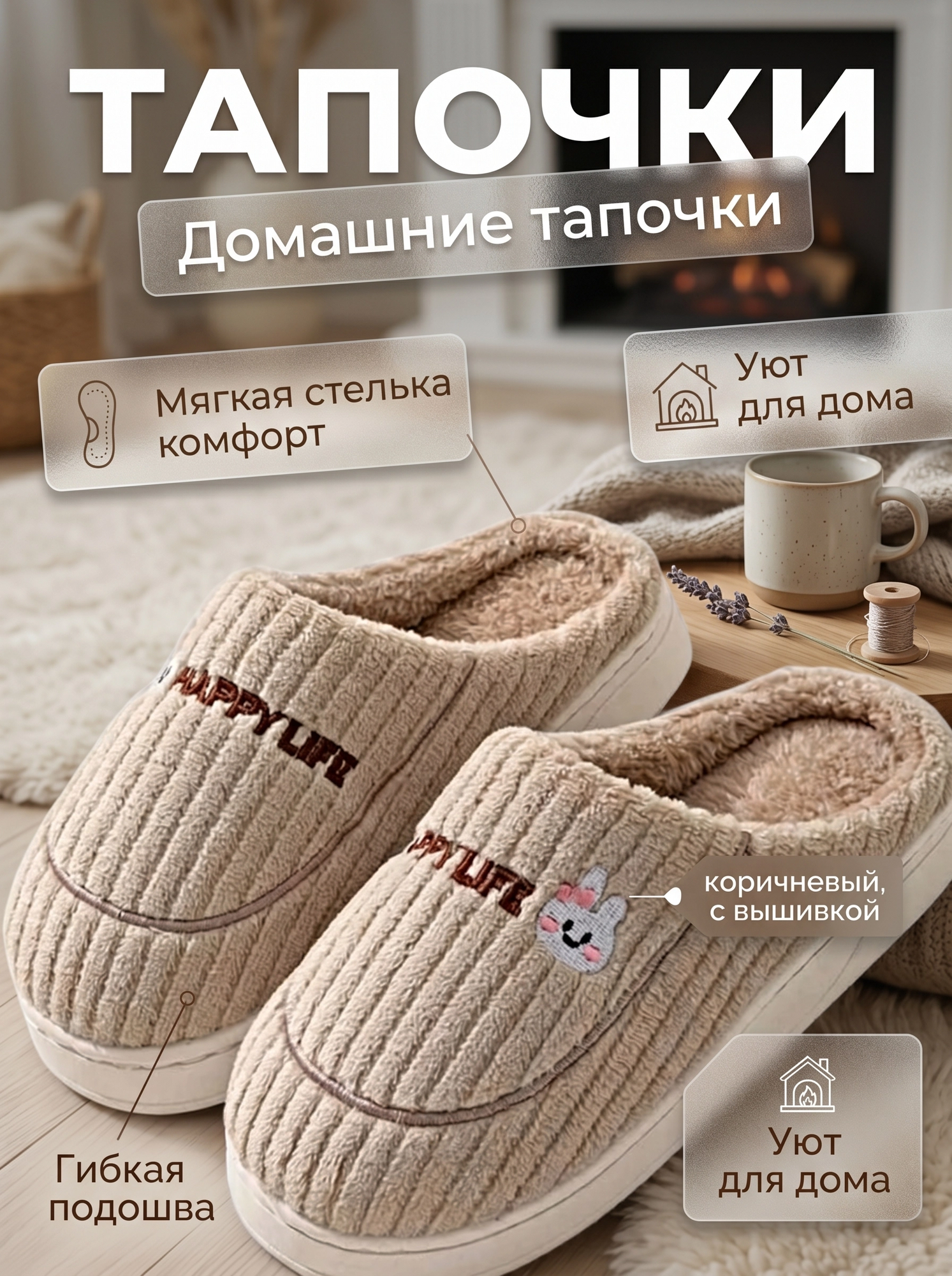 Тапочки зима 2025-2026