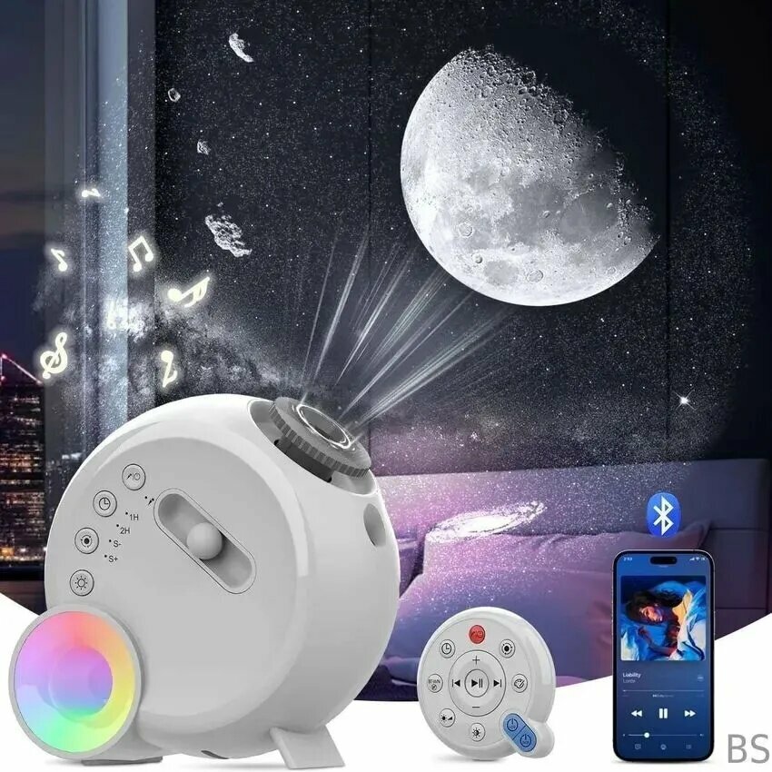 Новинка Planetarium метеоритный проектор, 13 в 1, Потолочный проектор Galaxy Starry с дистанционным управлением, Bluetooth-динамик и настольная лампа с белым шумом, детские подарки на день рождения