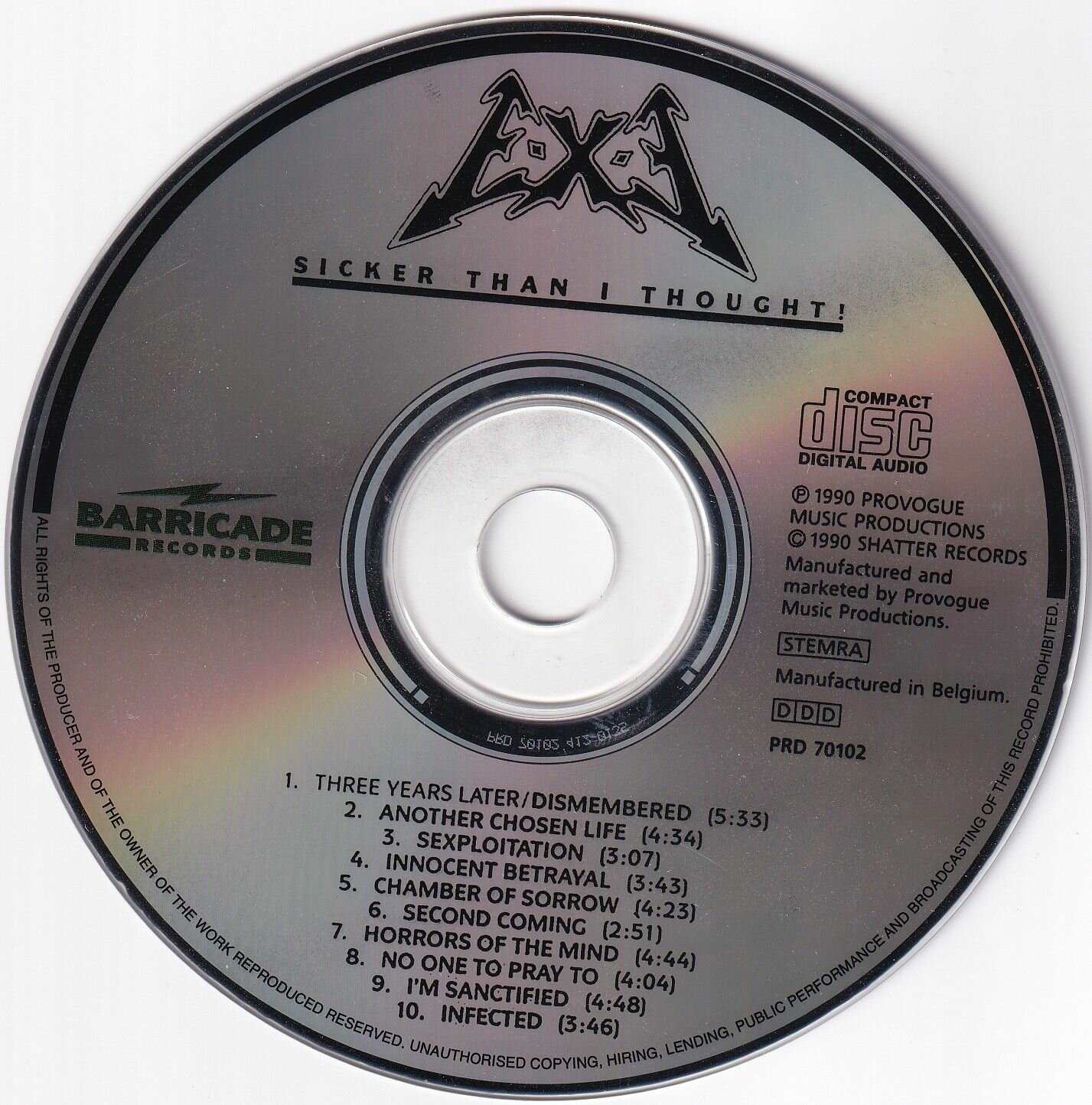 E-X-E - Sicker Than I Thought, 1990, 4-page, CD-Аудио — фото 1