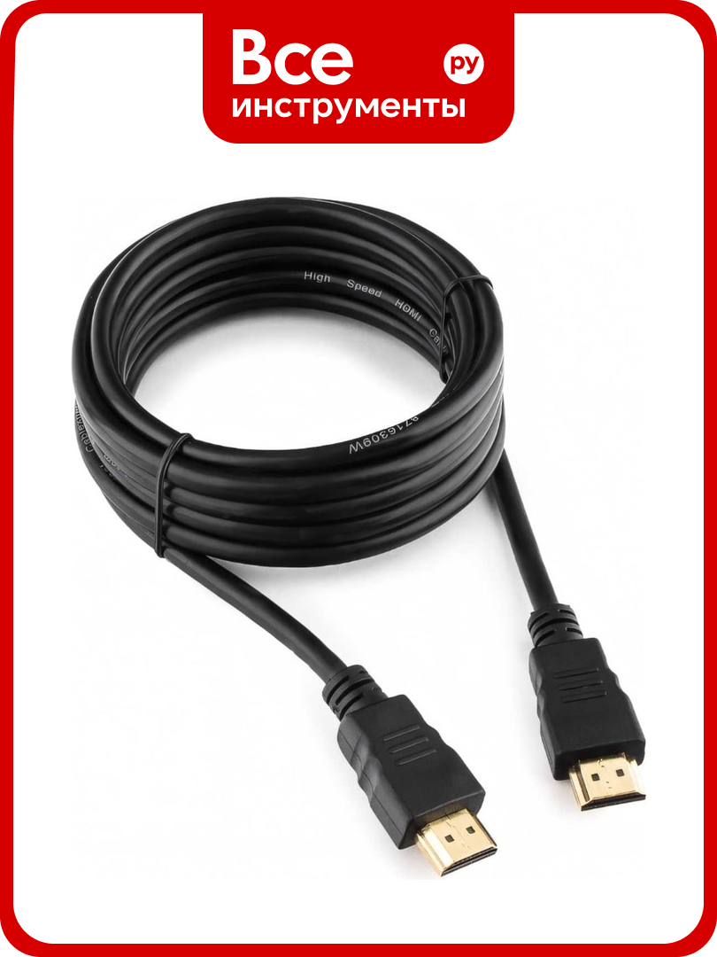 Кабель Cablexpert HDMI v2.0, 19M/19M, 3.0м, медь, черный, позолоченные разъемы, экран, пакет CC-HDMI4-10