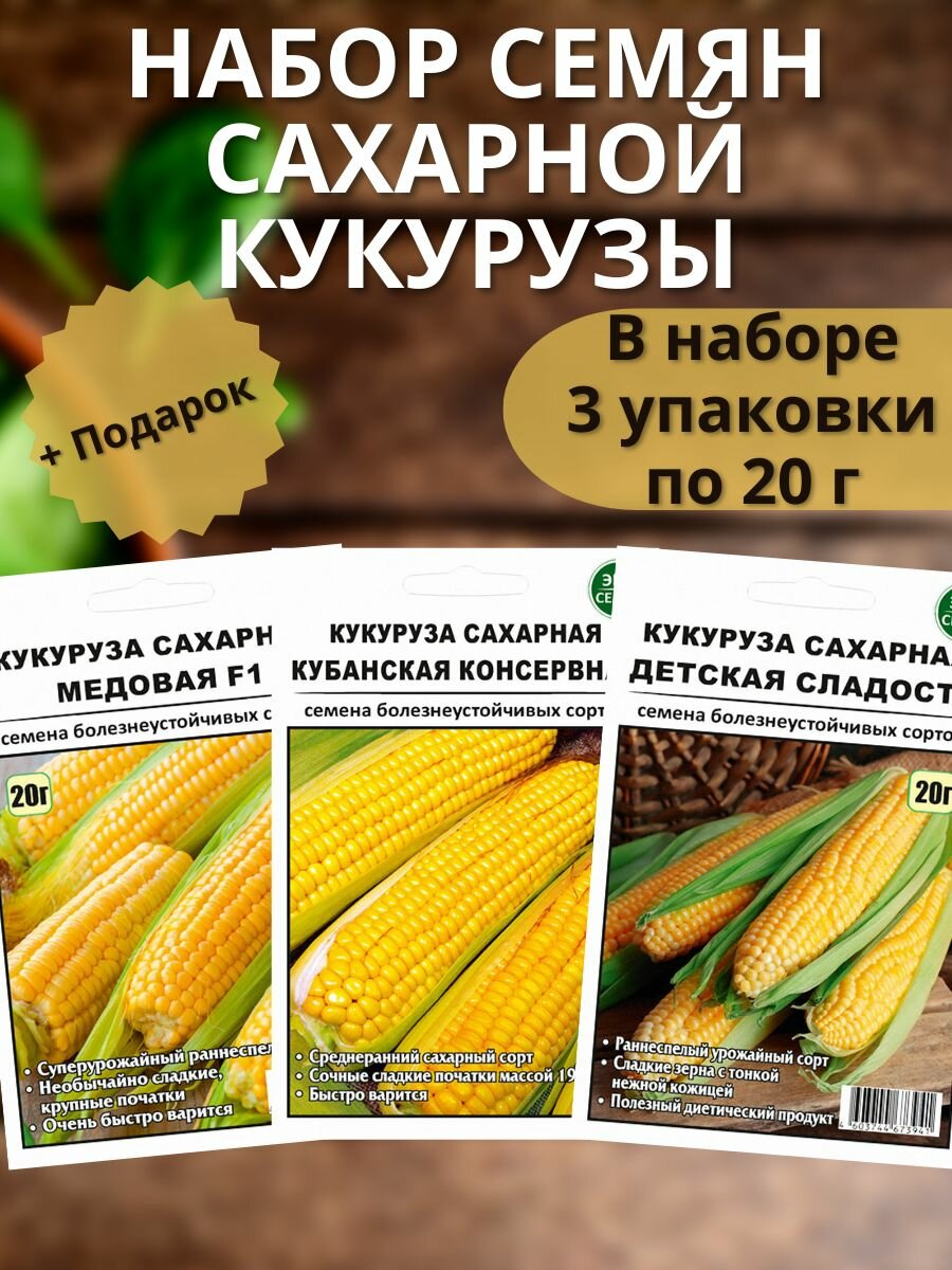 Кукуруза семена раннеспелая сахарная гибридная Медовая сладкая кукуруза раннеспелая гибридная
