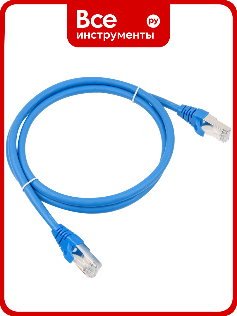 Патч-корд Advant Ethernet CAT6a, 2xRJ45, S/FTP, 4 пары (AWG26), оболочка LSZH, длина 1 м, цвет: синий ADV6a-SPC01-LB