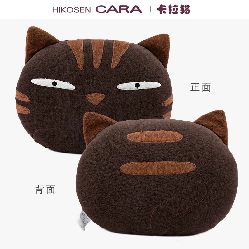 Подушка HIKOSEN CARA в форме кошачьей головы, милая, хлопковая, овальная, для дивана, декоративная подушка для дома