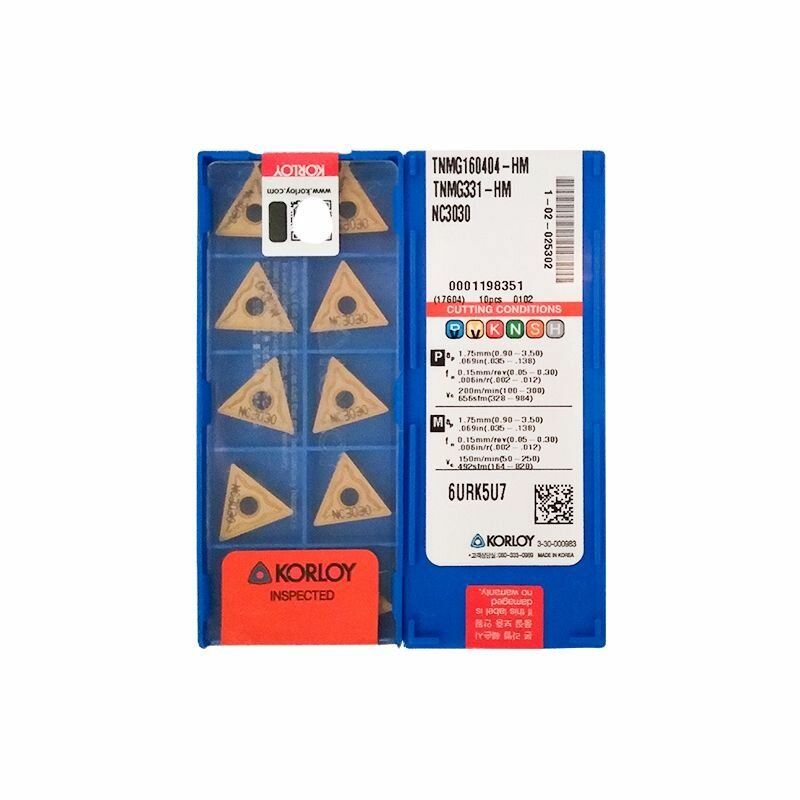KORLOY 100% Оригинальное токарное лезвие KORLOY TNMG 331 TNMG160404-HM NC3030