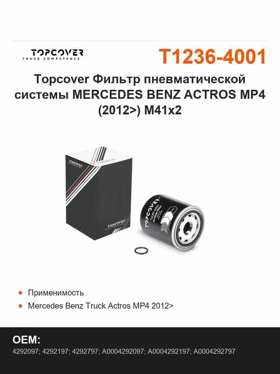Topcover Фильтр пневматической системы MERCEDES BENZ ACTROS MP4 (2012>) М41x2