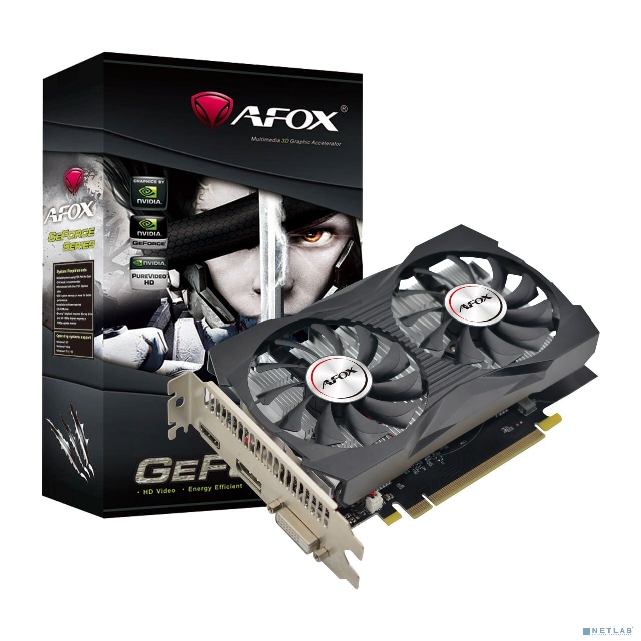 Видеокарта AFOX GTX1050 4GB GDDR5 128Bit DVI/HDMI/DP ATX 2FAN (AF1050-4096D5H4-V2)