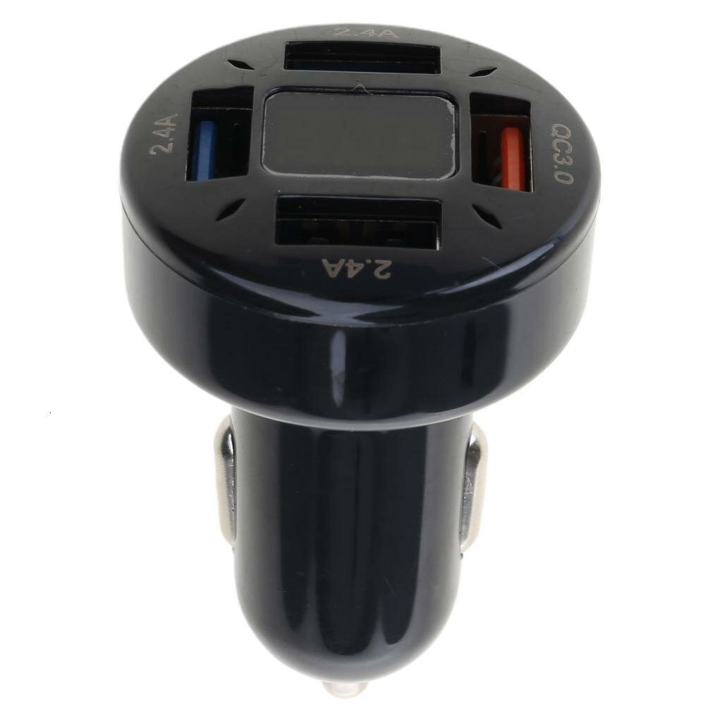Автомобильное зарядное устройство USB, 4 порта, КК3.0 2,4А