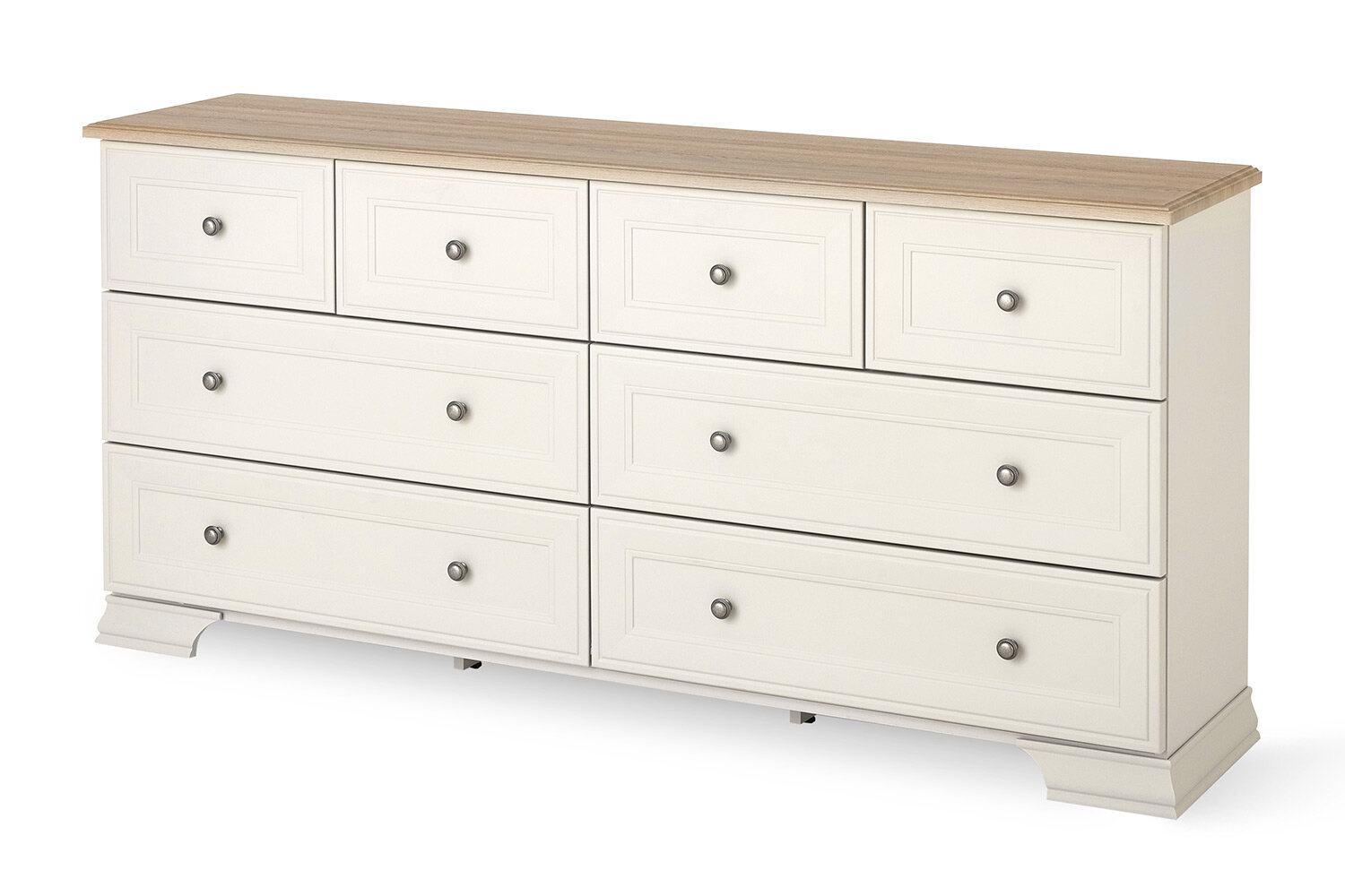 Комод широкий 8 ящиков Селена 160х78х37 см, 8 ящиков, кашемир, сантьяго софт тач
