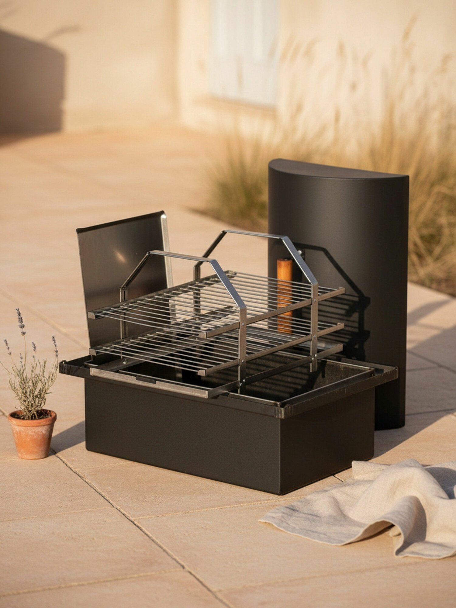 Коптильня Grillux Smoky Lux 2 яруса, 55х38.5х38.5 см, сталь 1.5 мм, с гидрозатвором, ВЗР2265-1