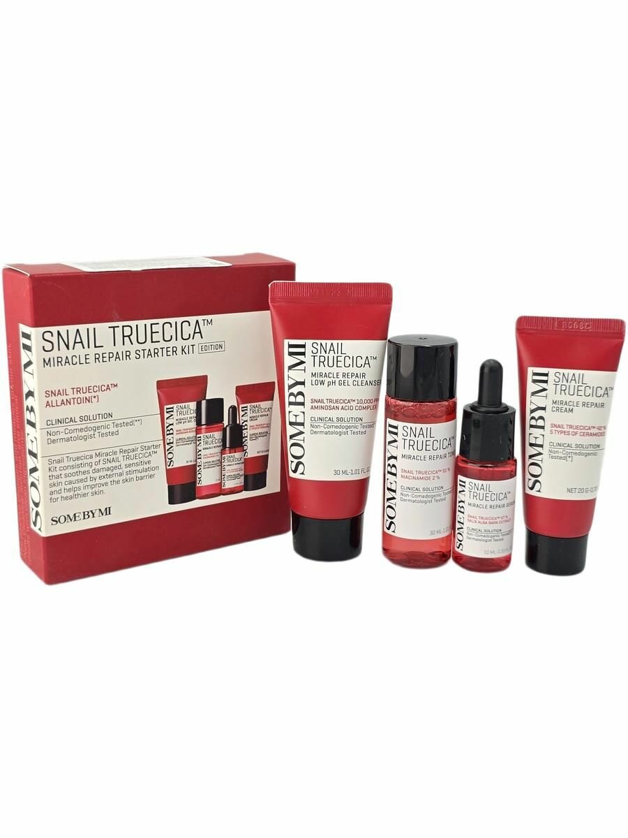 Some By Mi Набор миниатюр с муцином улитки Snail Truecica Miracle Repair Starter Kit
