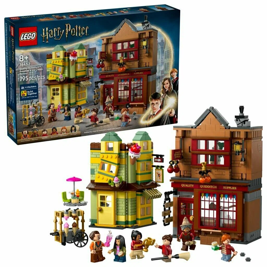 Конструктор LEGO Harry Potter Магазин принадлежностей для квиддича и кафе-мороженое 76452(N), 795 деталей, от 8 лет