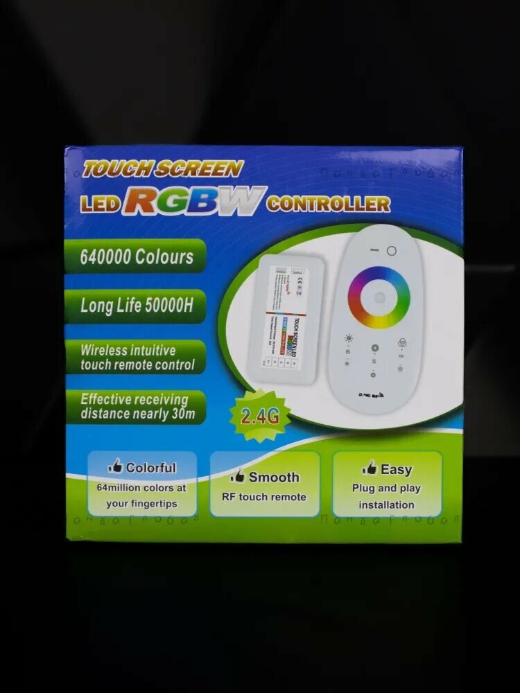 Контроллер для управления светодиодными RGBW лентами Touch series 288/576W 24 A с сенсорным пультом ДУ