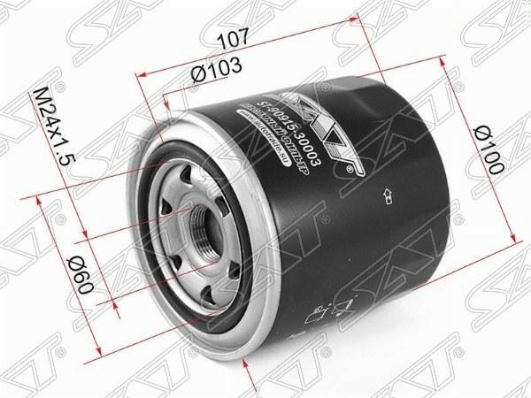 Фильтр масляный SAT ST-90915-30003 Toyota Avensis T220, T250 97-08, Caldina 92-02