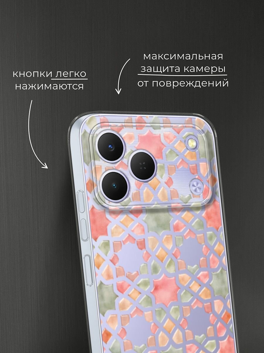 Силиконовый чехол на Tecno Spark 50 / Текно Спарк 50 с принтом Геометрический калейдоскоп — фото 1