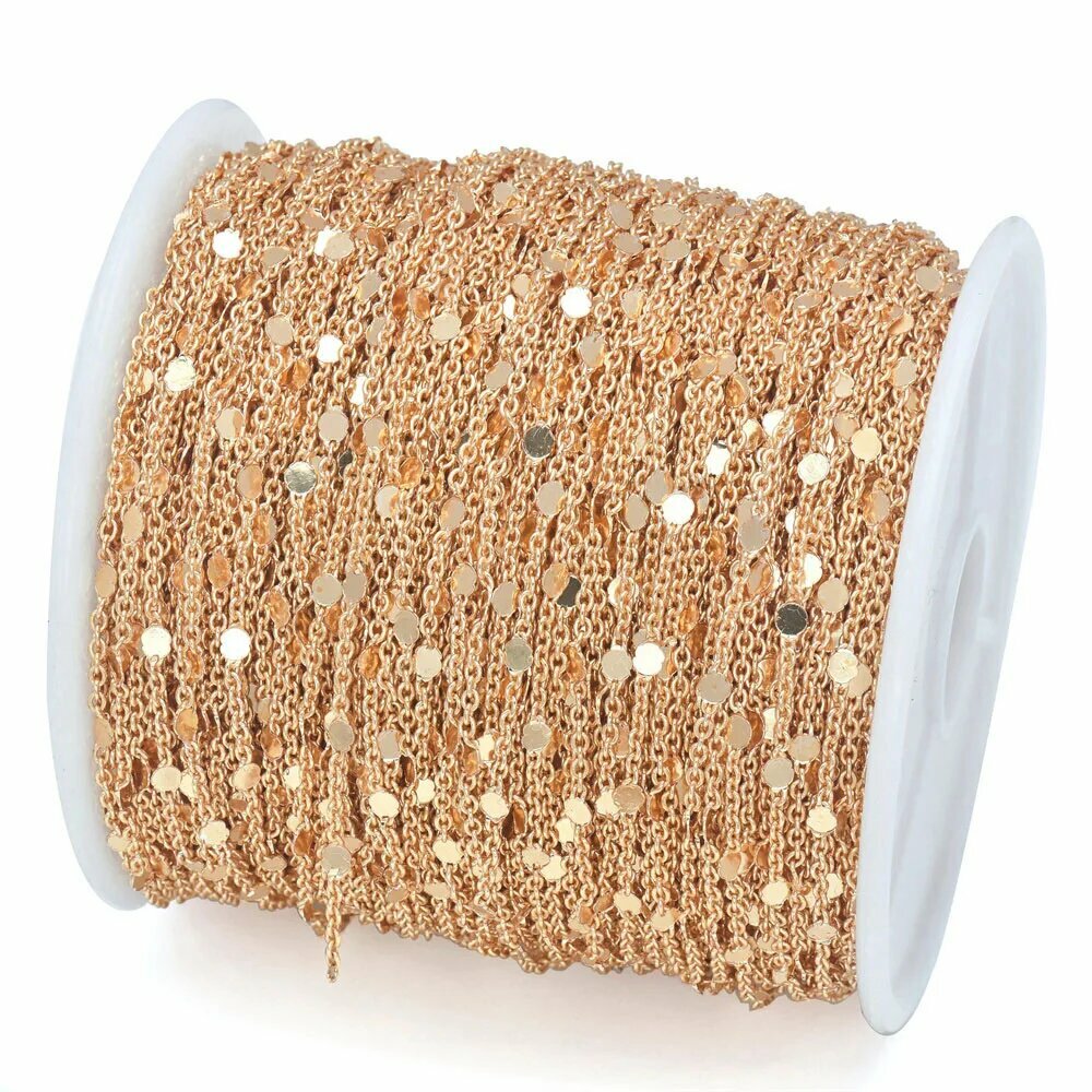 Цепочка для бижутерии, kc gold color, 5 м