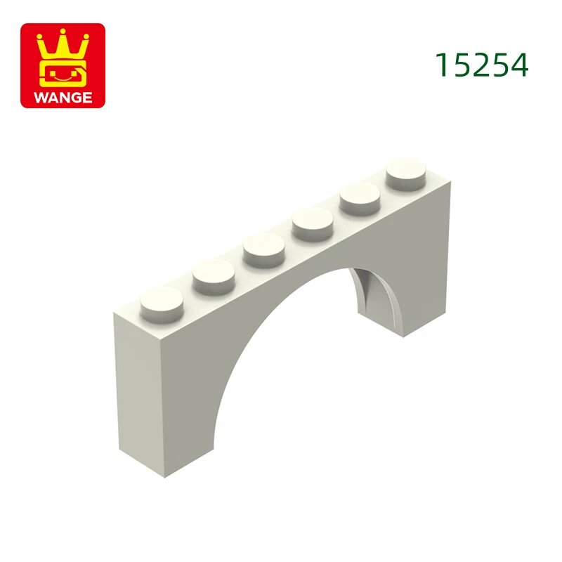 Конструктор Wange 15254, серый арочный элемент 1x6x2