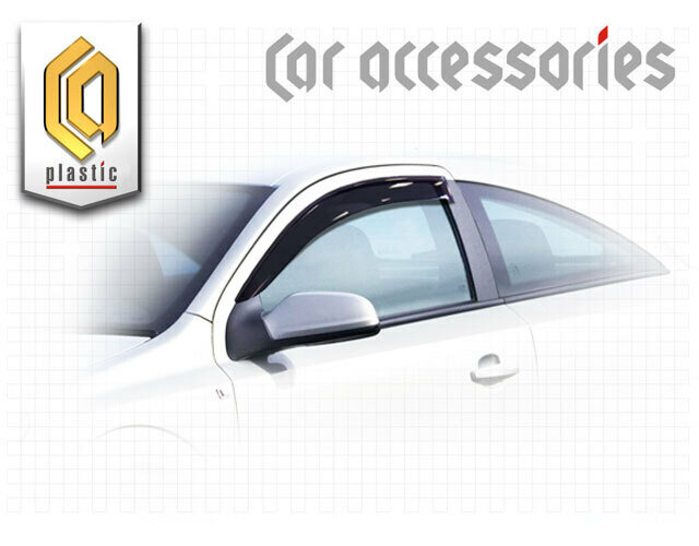 Дефлекторы окон для Opel Astra 2004-2011 Ветровики дверей Черные глянцевые полупрозрачные СА пластик