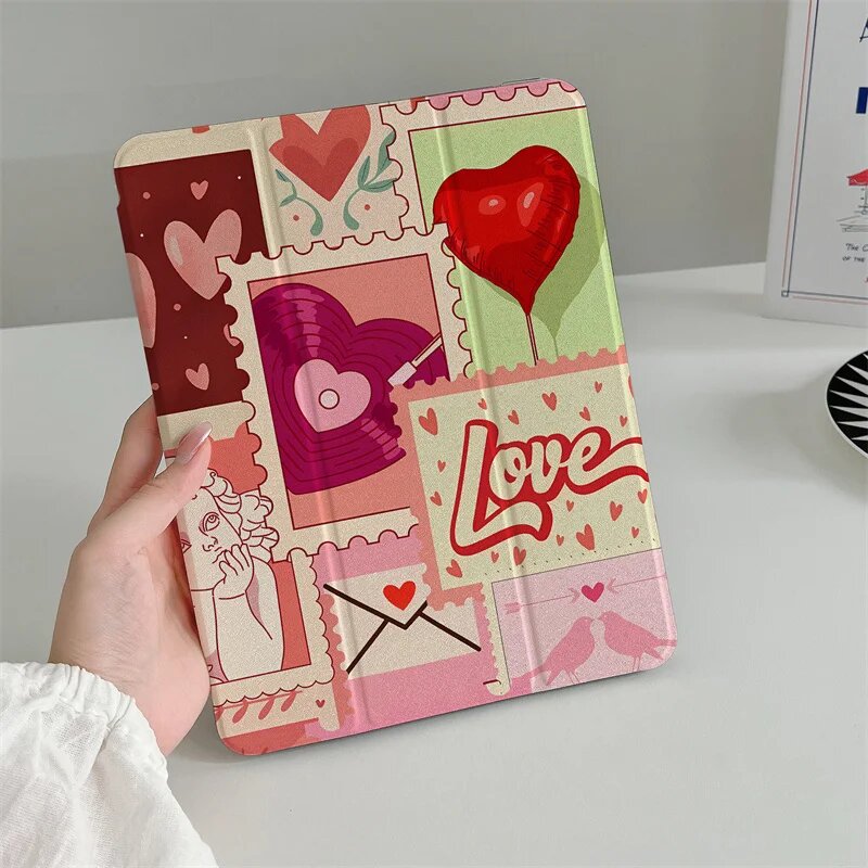 Кожаный чехол Cute Love для iPad Air 2024 Pro 11", iPad Air 5/4 10.9 iPad Pro 2024-11inch