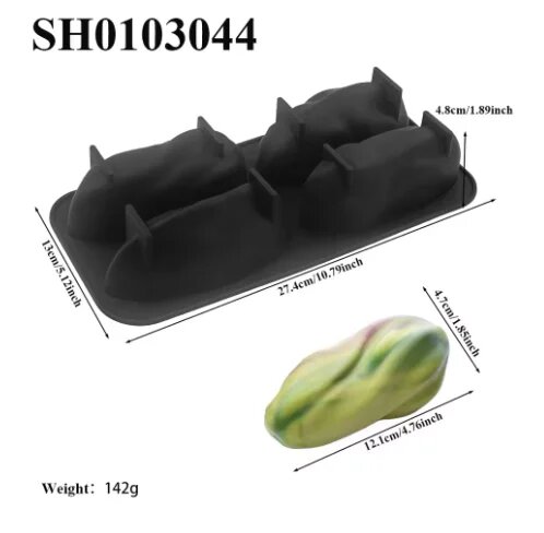 Форма для пирожных Silikon, 4 ячейки, Цвет: 02